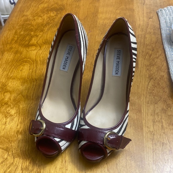 Steve Madden | Shoes | Steve Madden Zebra Print Heels Size 8 | Poshmark